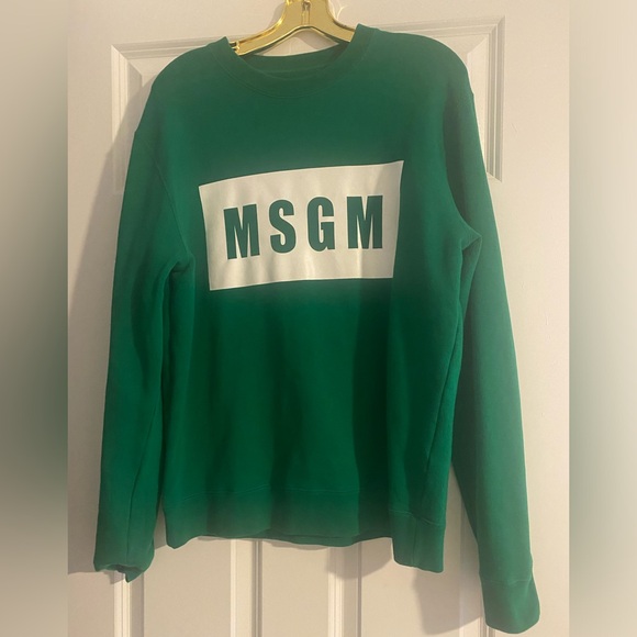 MSGM | Sweaters | Msgmgreen Logo Box Sweatshirt | Poshmark